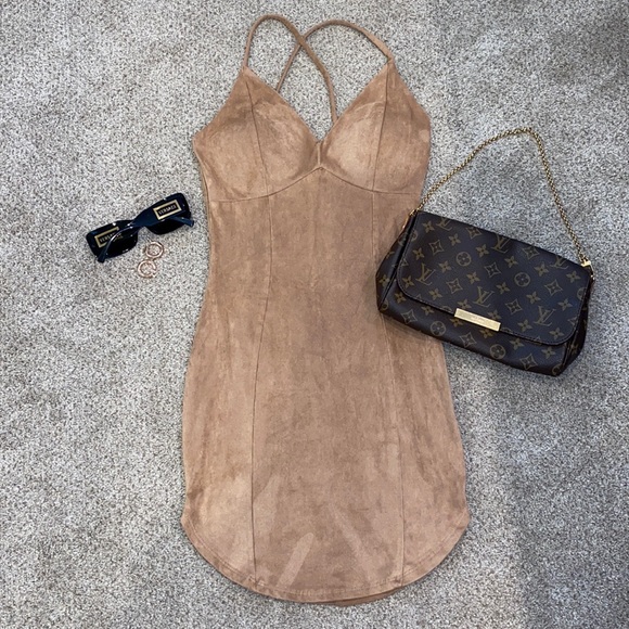 Dresses | Tan Mini Dress | Poshmark